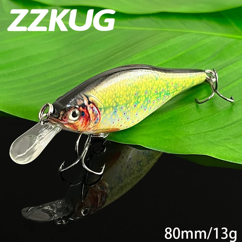 ZZKUG-New-8cm-13g-Mini-MinoHard-Plastic-Wobbler-Sinking-Lures-3D-Eyes ...
