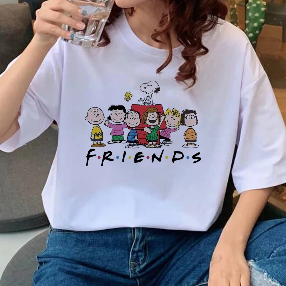 Camiseta-de-algod-n-con-estampado-de-Snoopy-para-mujer-ropa-informal-de ...