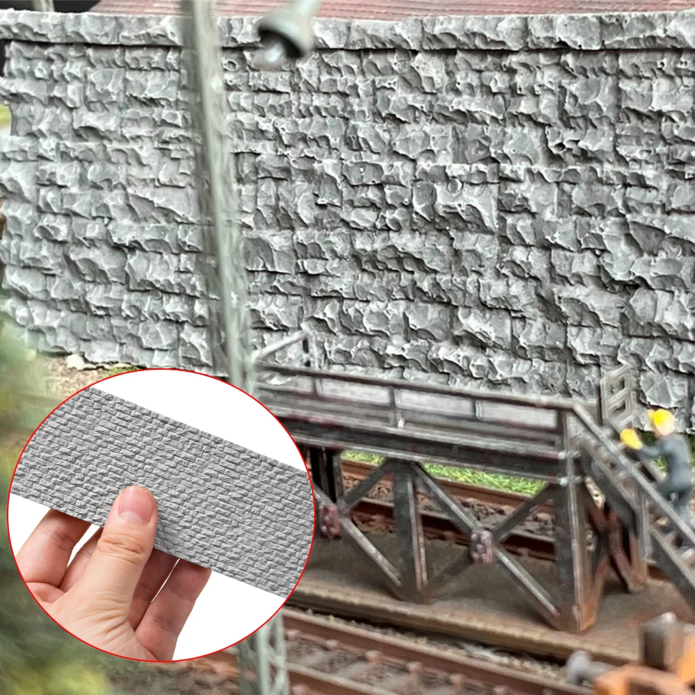 5*15CM Miniature Stone Wall Model HO N Scale Simulation Slope ...