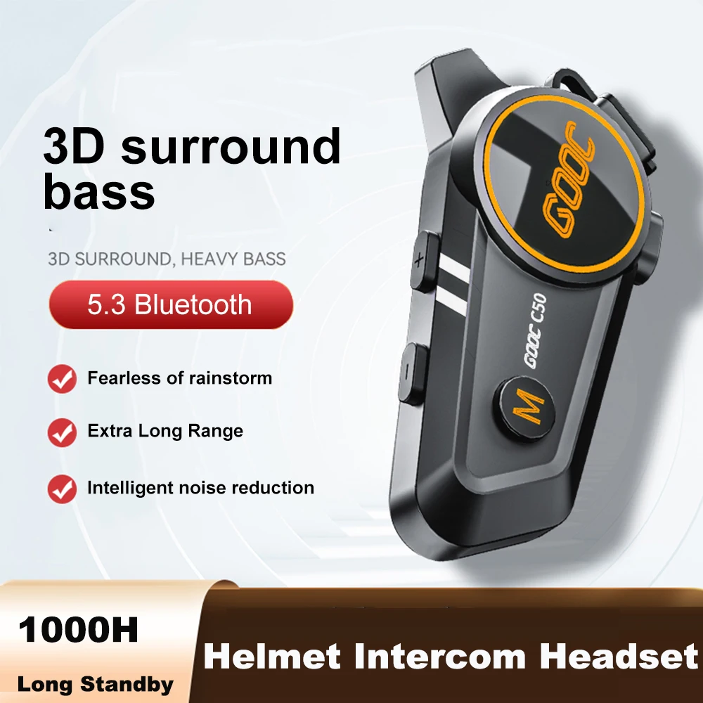 Motorcycle-Helmet-Intercom-Headset-Stereo-Bluetooth-Hands-Free-Call ...