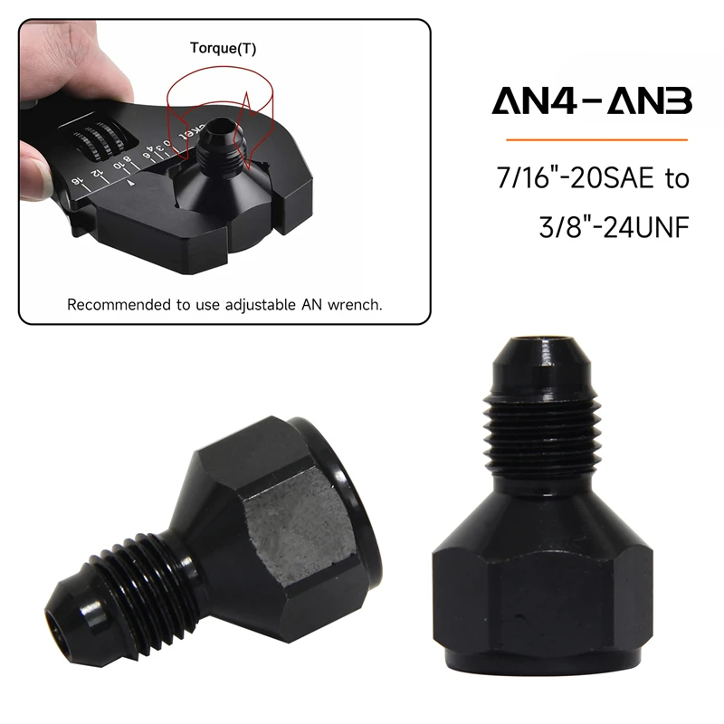 2PCS-4AN-AN4-FEMALE-to-AN3-3AN-MALE-REDUCER-EXPANDER-HOSE-FITTING ...