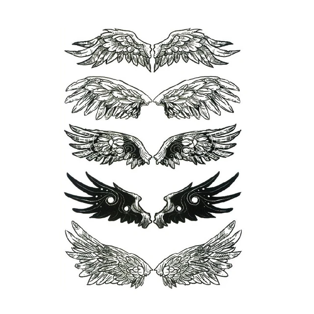 Simple Black Wings Tattoo