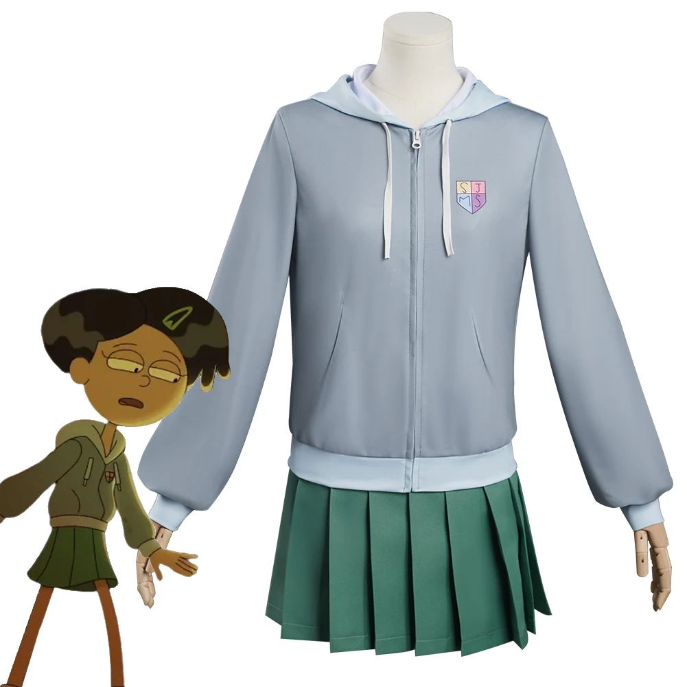 Marcy Wu Cosplay Costume Cartoon Amphibia Women Hoodie Skirt Stockings ...