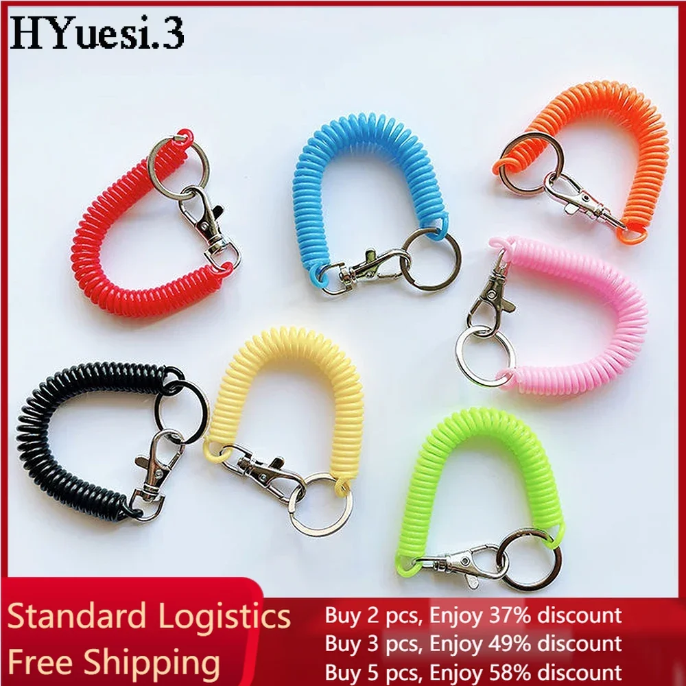 Colourful-Retractable-Spring-Coil-Keychain-Anti-Lost-Stretch-Cord ...