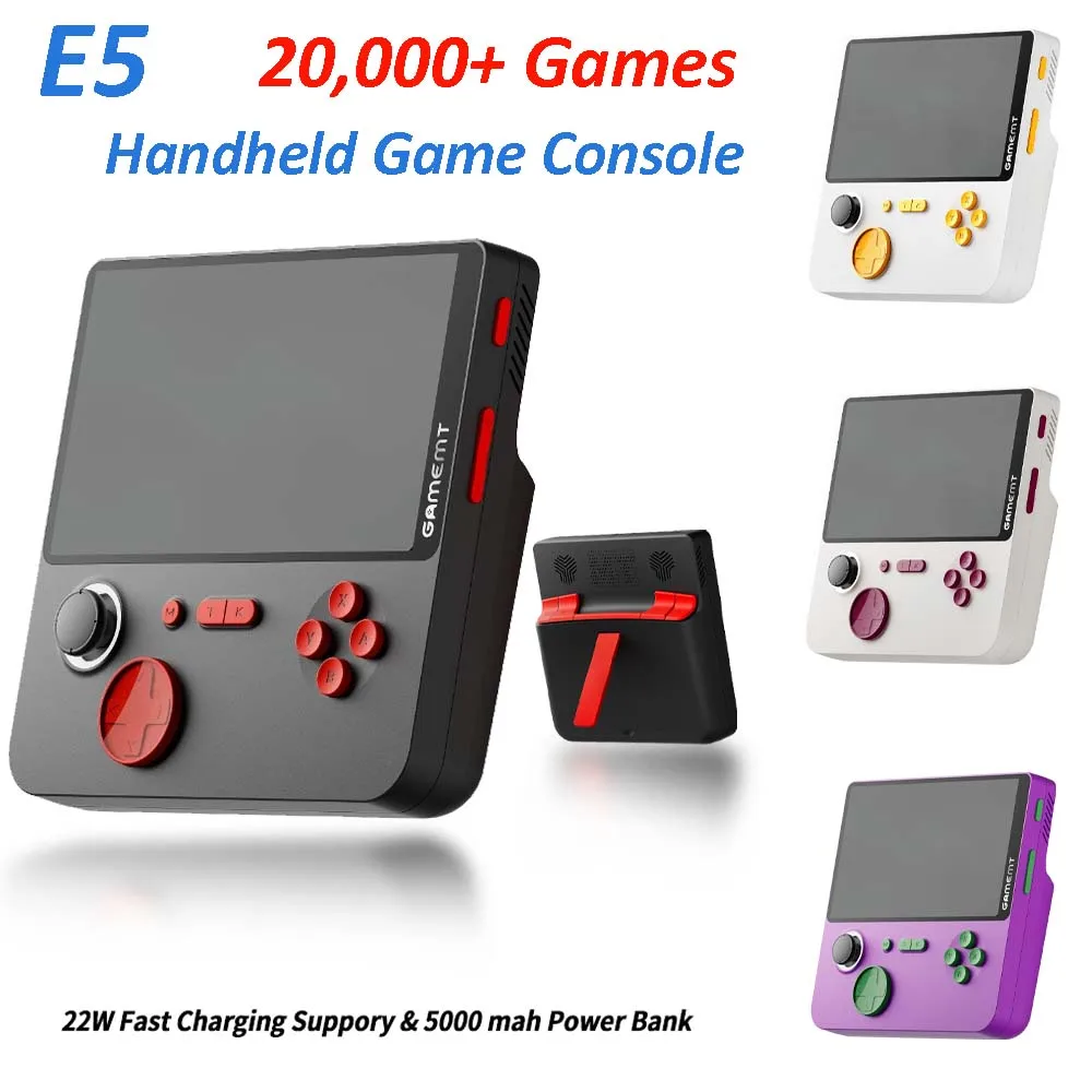 E5 Handheld Video Game Console 6000mAh Power Bank 5-inch IPS Screen 22W ...