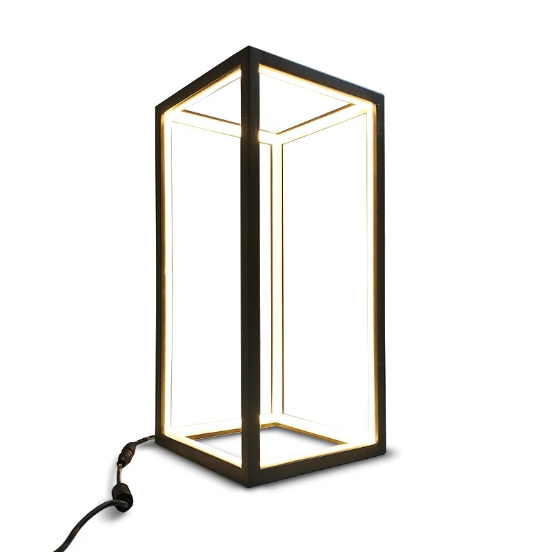 Modern Bar Table Lamp Led Line Lamp Cuboid Rectangle LED Lights Bedroom ...