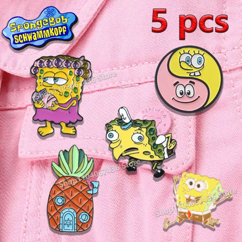 Lindo-insignia-de-Bob-Esponja-Anime-Metal-dise-o-de-dibujos-animados ...