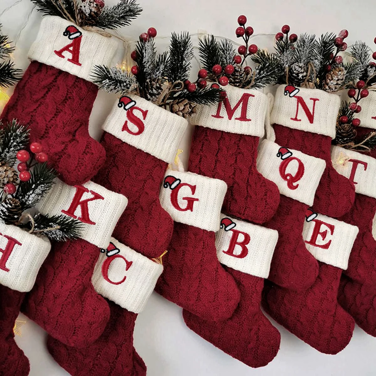 Letters Christmas Stocking New Knitting Christmas Tree Pendant ...