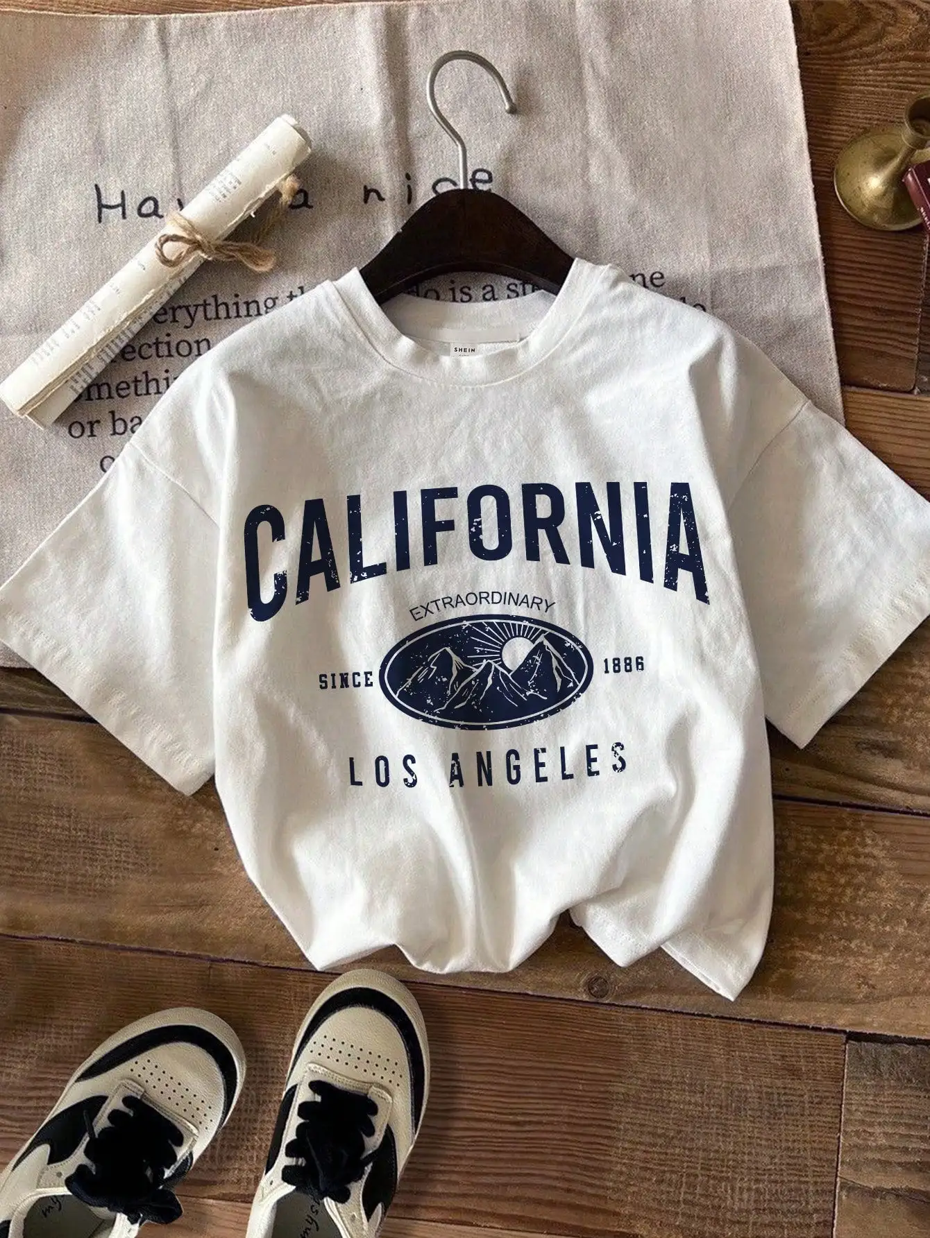 Tween-Girl-Casual-Minimalist-Letter-Print-Short-Sleeve-T-Shirt-Suitable ...