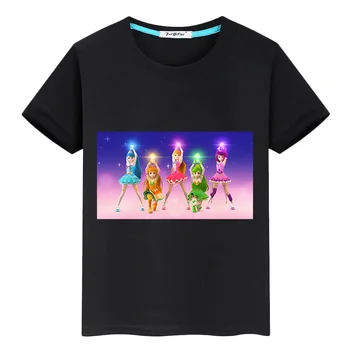 타이니 핑 귀여운 100% 코튼 티셔츠, 소년 의류, 짧은 애니메이션 티, y2k 원피스, 캐주얼 상의, 어린이 의류, 소녀 ...