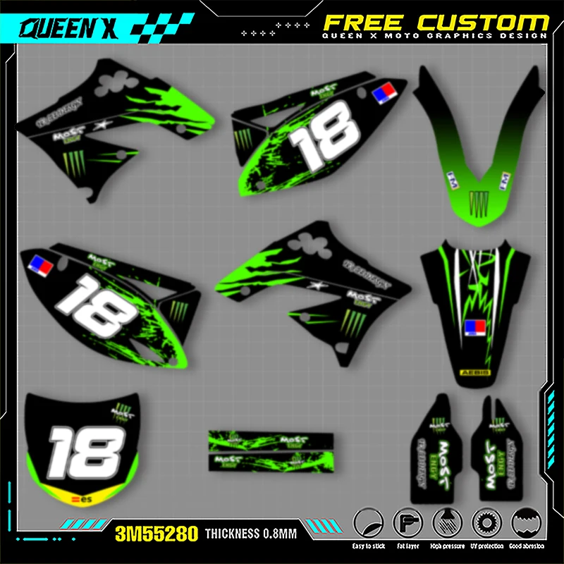 Queen X MOTOR Customize Motorcycle Graphics Decals Stickers Kit For ...