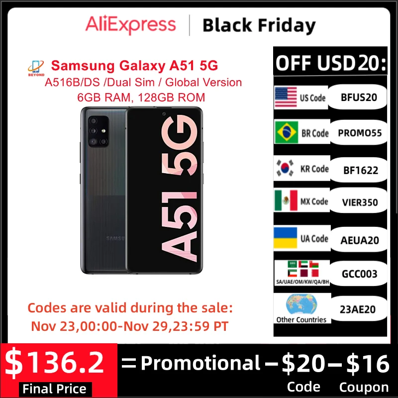Samsung-Galaxy-A51-5G-A516B-DS-Dual-Sim-Global-Version-6-5-6GB-RAM ...