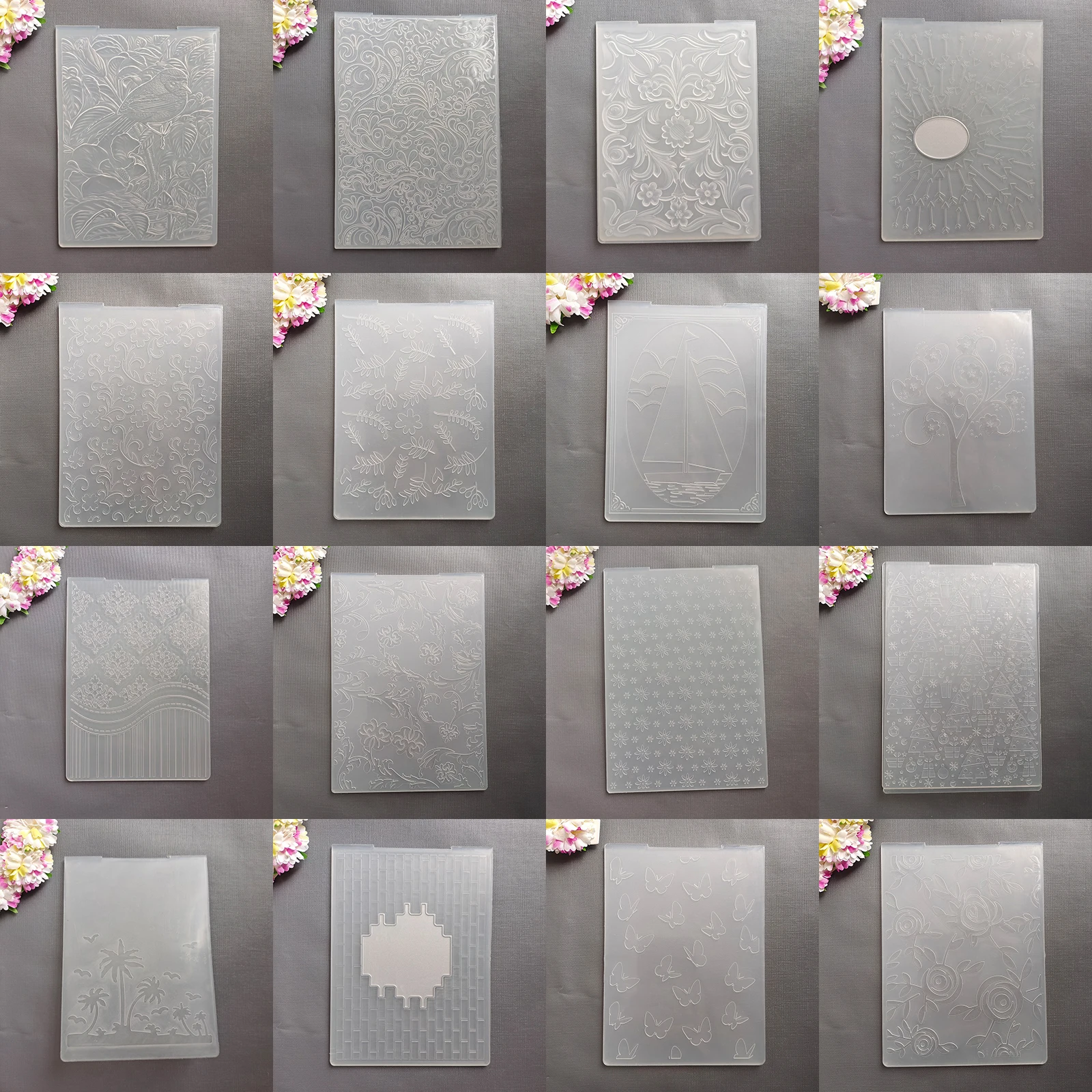 22-Models-NEW-Classical-3D-Embossing-Folder-Transparent-Embossing ...