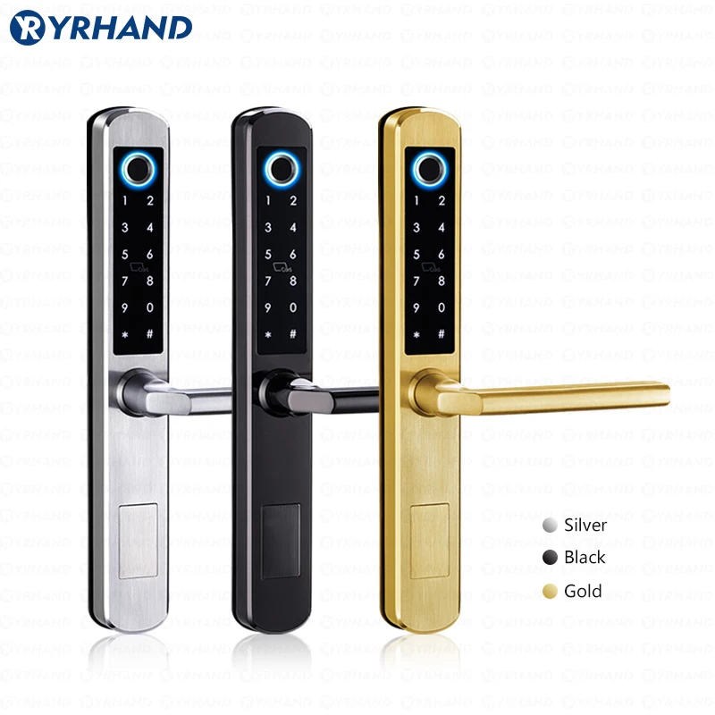 IP66-Gold-Stainless-steel-Sliding-Glass-Smart-Lock-Tt-lock-App-with ...