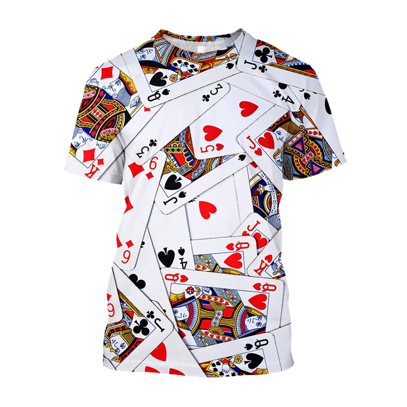 3D Printed Men's Poker Card Graphs T-shirt Casino Streetwear Poker ...