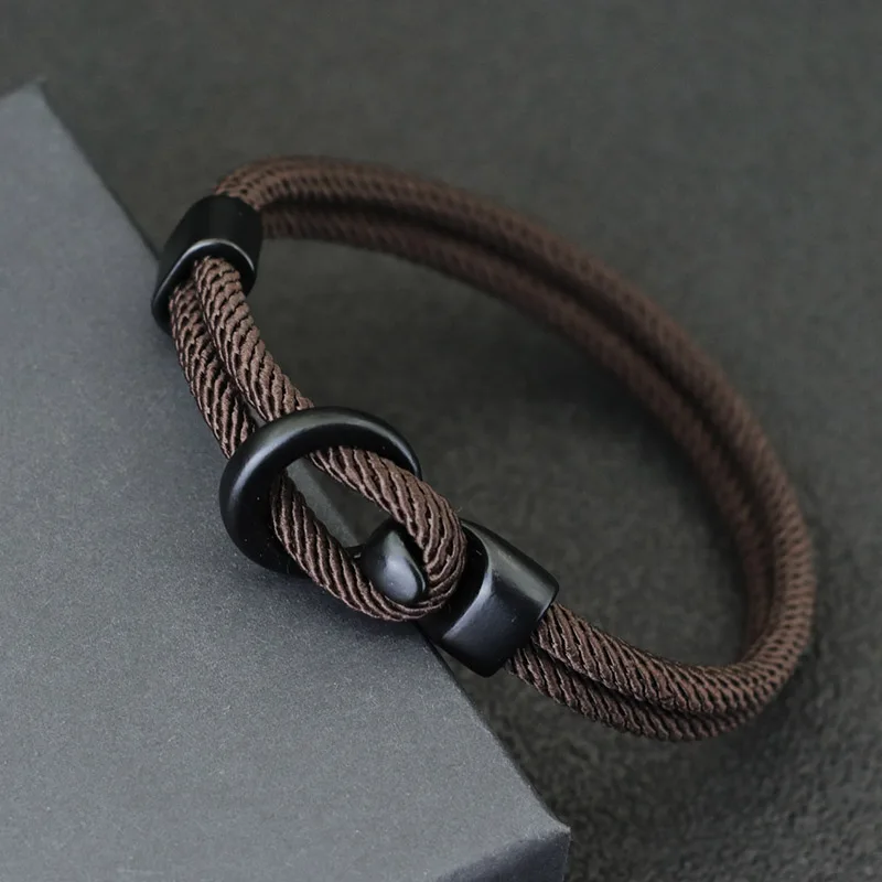 2022 패션 로프 팔찌 남자 더블 레이어 야외 캠핑 Braclet 옴므 액세서리 생존 Paracord Braslet 선물 그를 ...