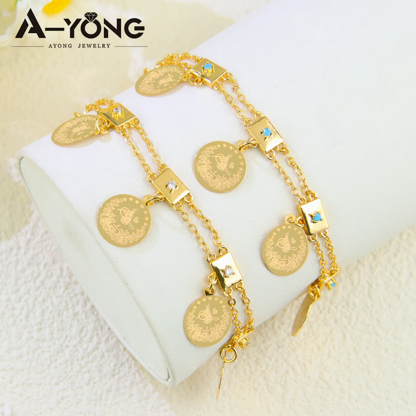 Arab-Gold-Color-Bracelets-18k-Gold-Plated-Turkish-Coins-Bangles-for ...