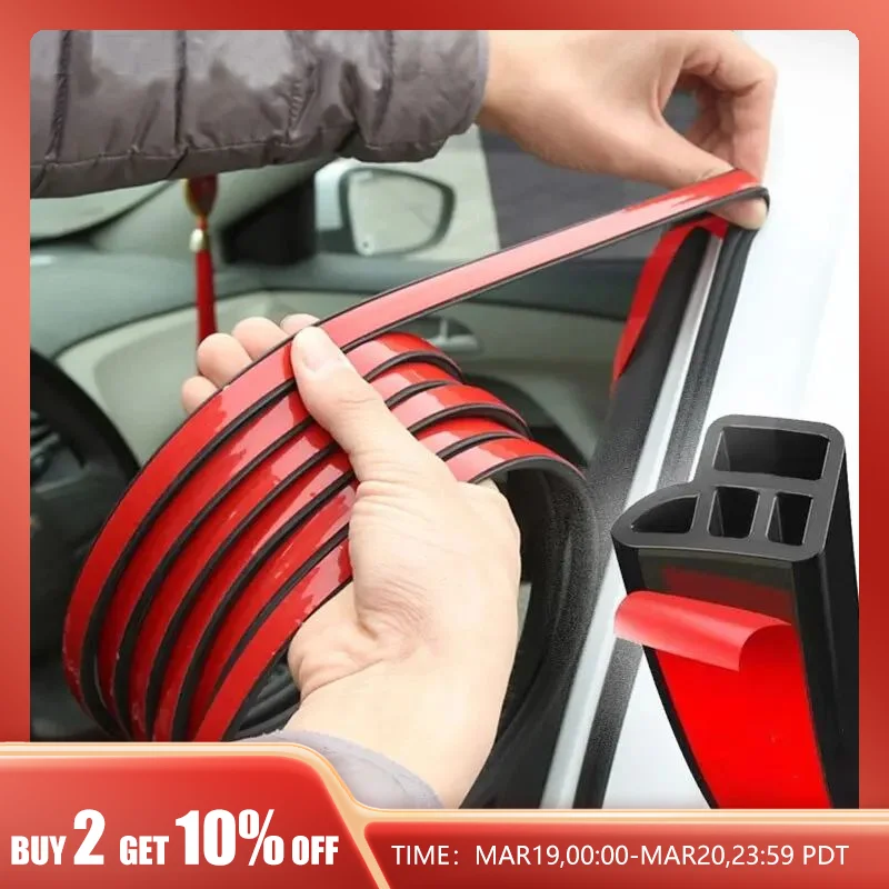 Car Door Rubber Seal Strips Auto Double Layer Sealing Stickers For Door ...