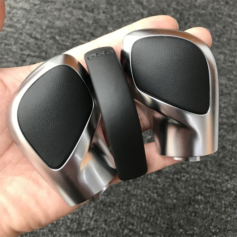 1PCS-Chrome-Matt-With-Leather-Shift-Knob-Gear-Side-Cover-DSG-Emblem-For ...