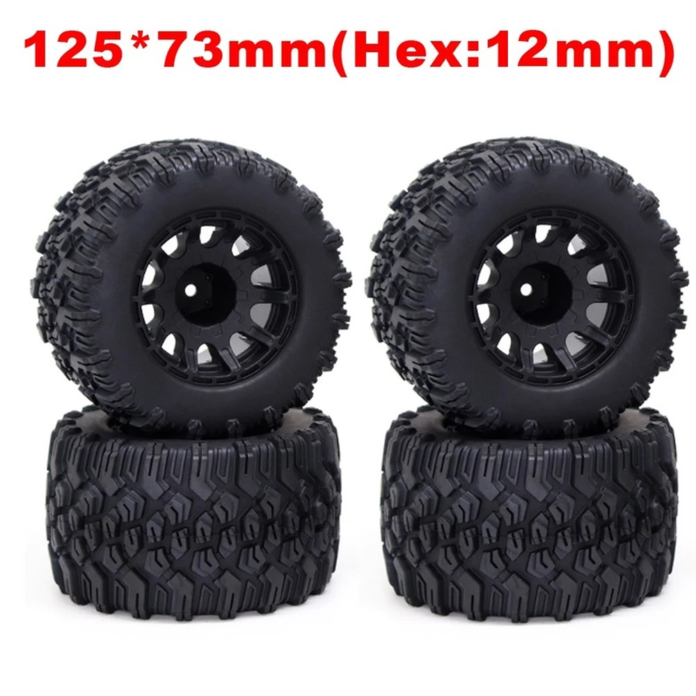4pcs 1/10 Rc Car Tires 125*73mm Tyre Weel Monster Truck Tires Wheels ...