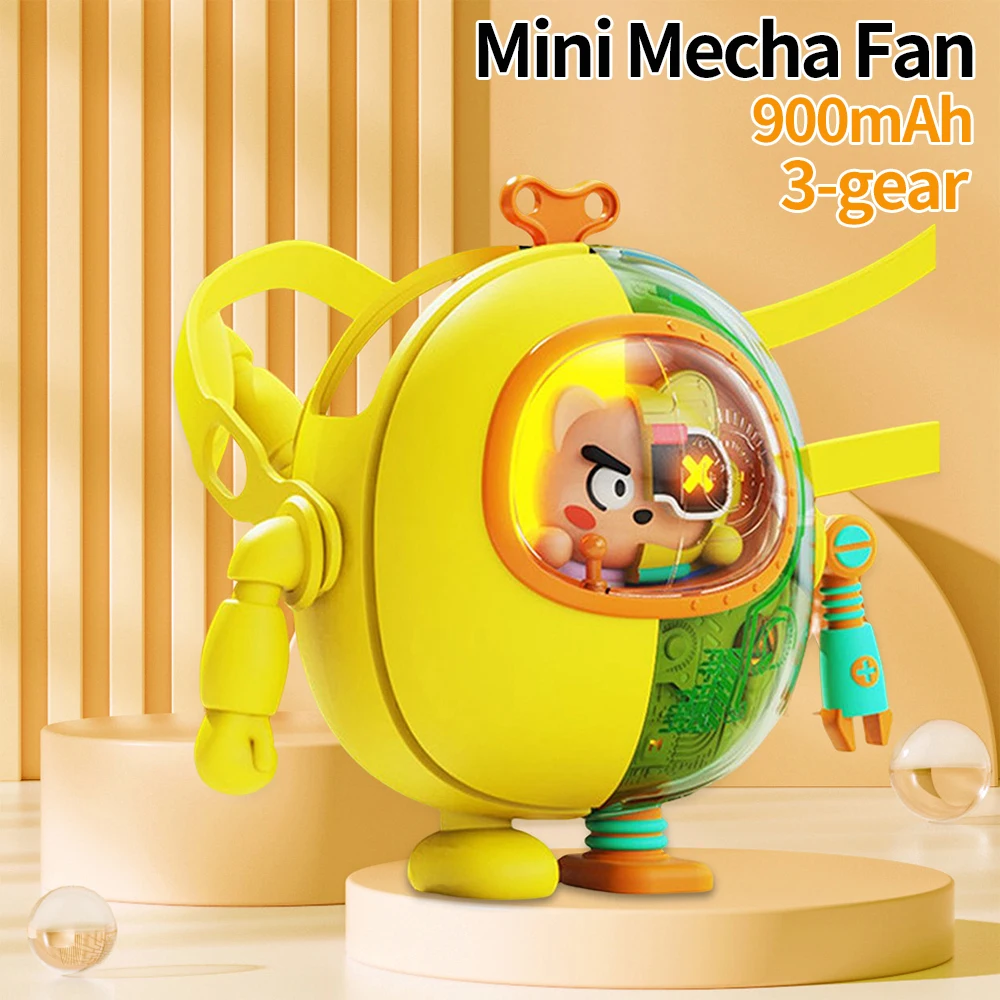 Mini-Hands-free-Fan-Bladeless-Mecha-Shape-Lazy-Neck-Fan-Night-Light ...