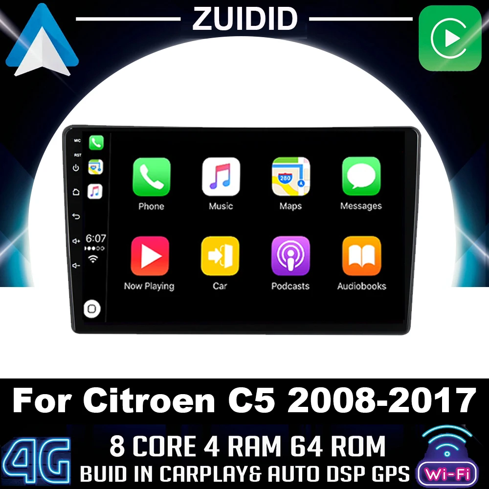 For Citroen C5 2008-2017 2 Din Android 10 Car Radio Multimedia Video ...