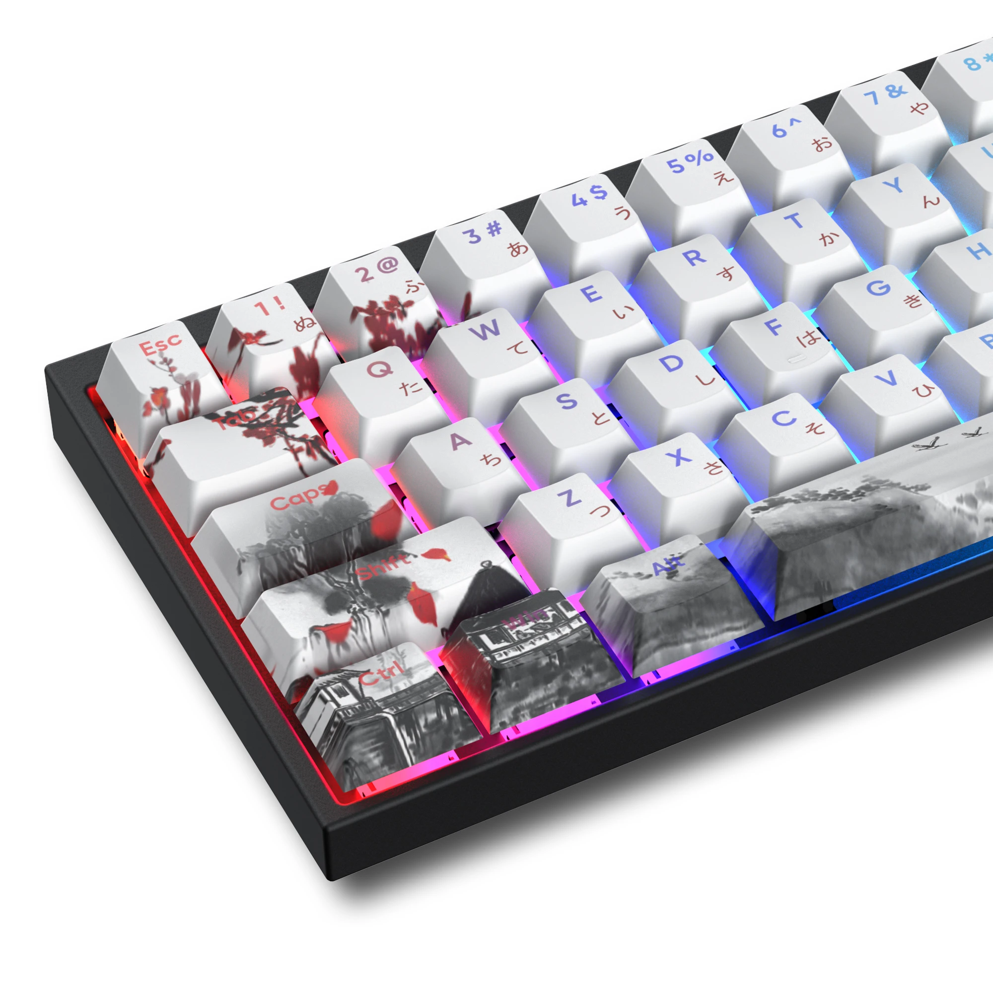 127-Keys-Shine-Through-Plum-Blossom-Cherry-Profile-Backlit-RGB-Keycap ...