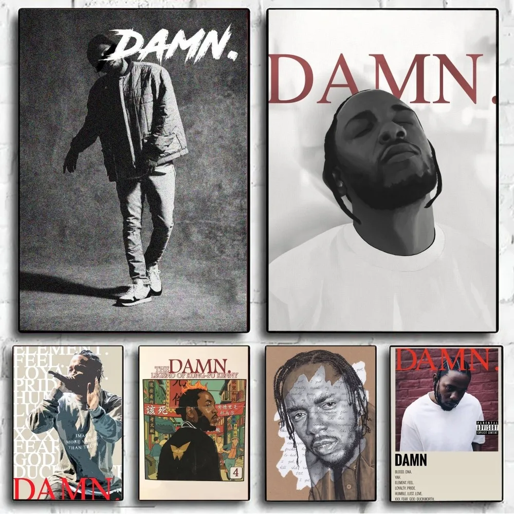 Kendrick-Lamar-Rapper-Poster-No-Framed-Poster-Kraft-Club-Bar-Paper ...