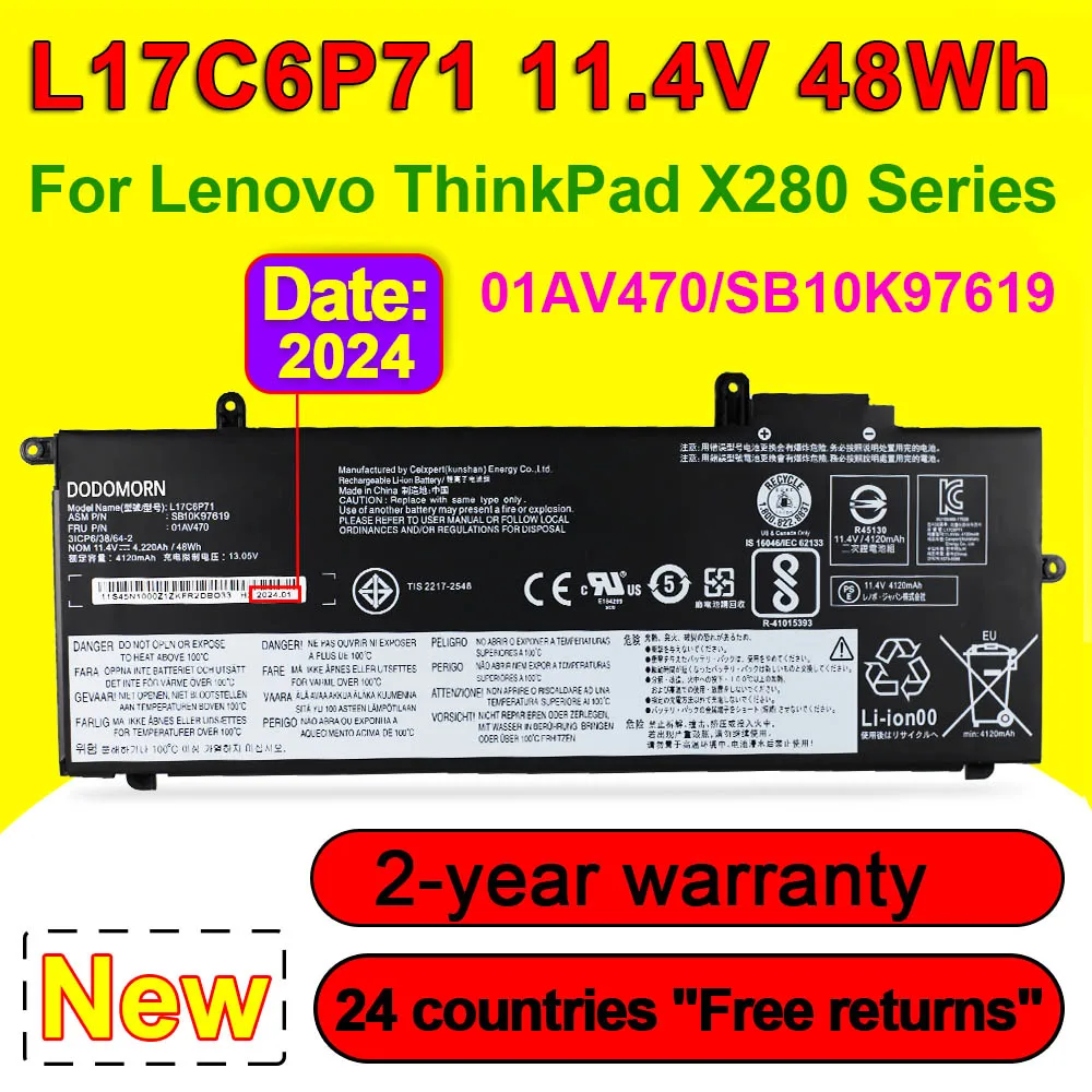 For-Lenovo-ThinkPad-X280-01AV470-01AV471-01AV472-L17M6P71-L17L6P71 ...