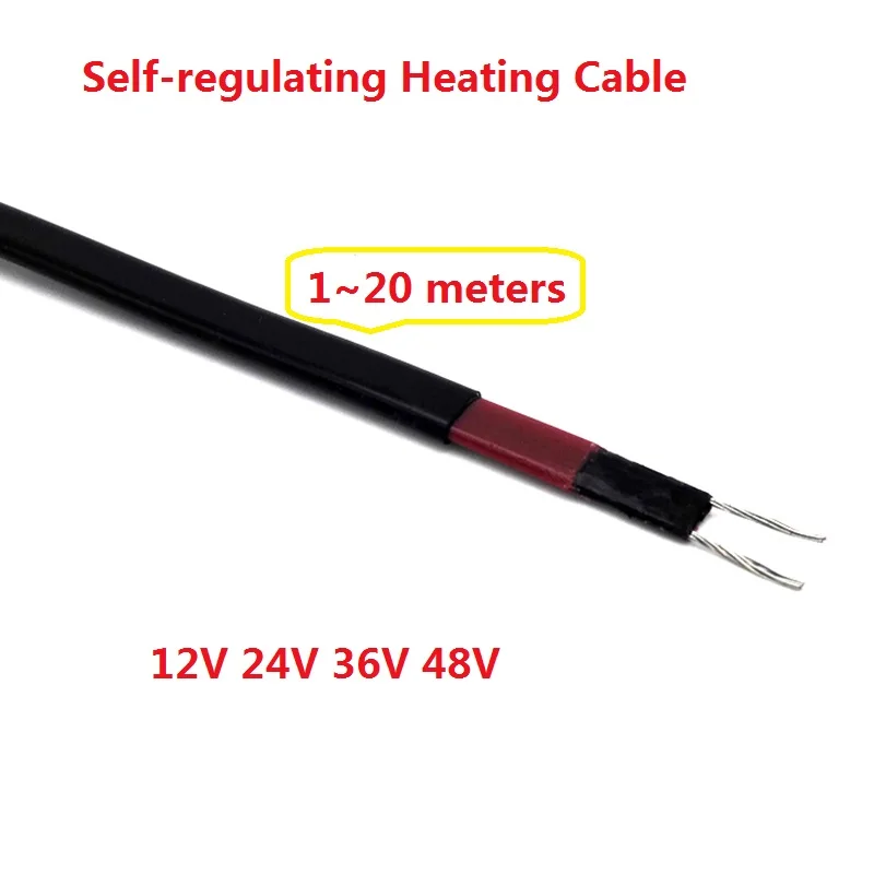 1~20 Meters 12V 24V 36V 48V DC Self-regulating Heating Cable Low ...