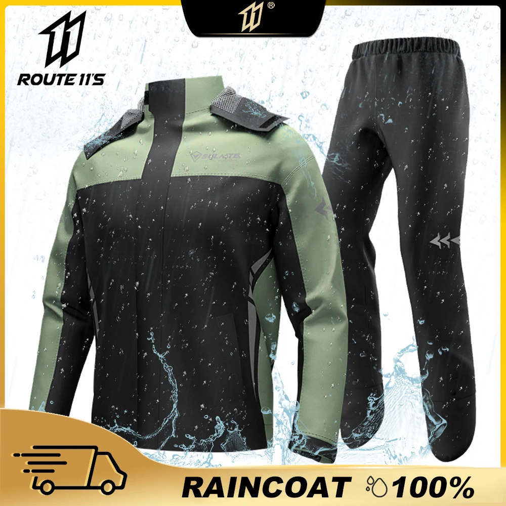 Motorcycle Raincoat Waterproof Biker Rain Cover Women Men Jacket Pants ...
