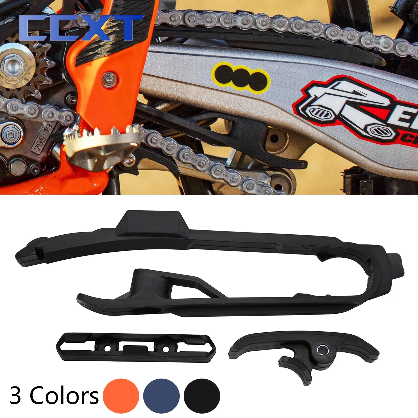 Motorcycle-Swingarm-Chain-Slider-Kit-Chain-Guide-Brake-Hose-Clamp-For ...