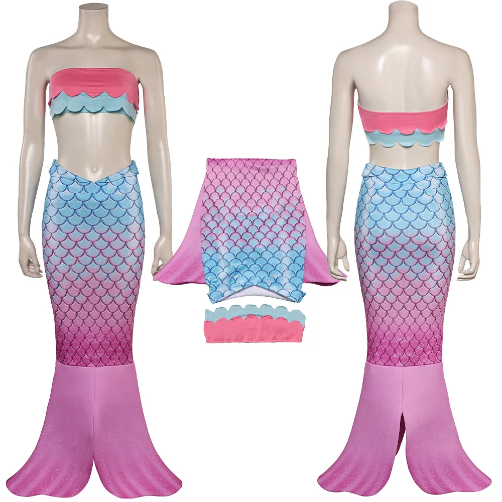 Princess-Cos-Peach-Cosplay-Mermaid-Costume-Vest-Skirt-Earrings-Female ...