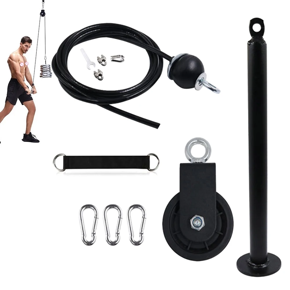 Home-Gym-Exercise-Pulley-System-Equipment-with-Tricep-Rope-Carabiner ...