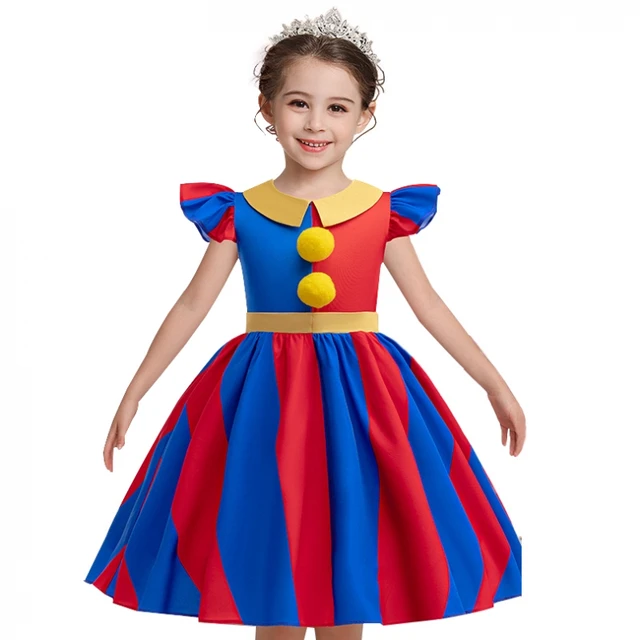 Halloween Circus Costume Pomni Clown Dress For Girls - Amazing Digital ...