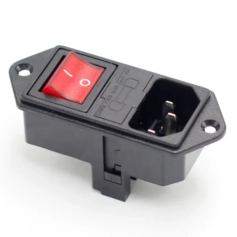 10A-250V-IEC320-C14-AC-Power-Socket-Connector-With-10A-Fuse-And-Rocker ...