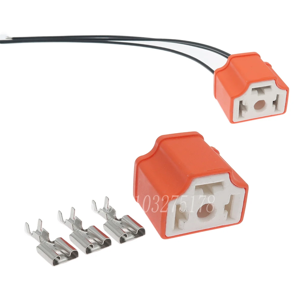 1-Set-3-Pin-H4-Car-Ceramic-Connector-Auto-Holder-Plug-7-8mm-Automotive ...