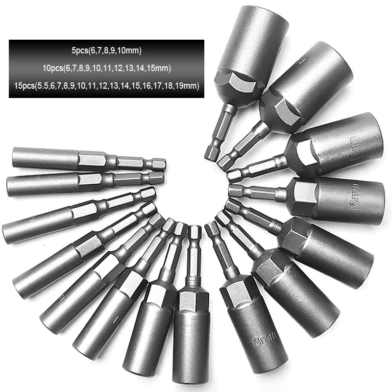 Deep-Power-Nut-Driver-Drill-Bit-Set-Soquete-de-Impacto-Adaptador-para ...