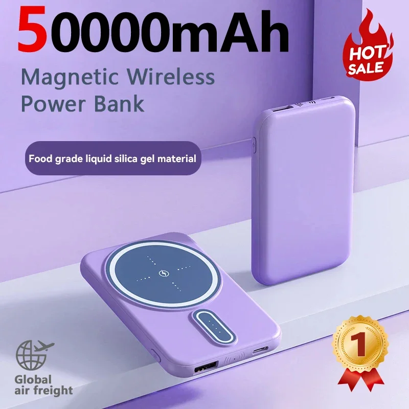 50000mAh-Power-Bank-Magnetic-Wireless-Charging-Compact-Lightweight ...