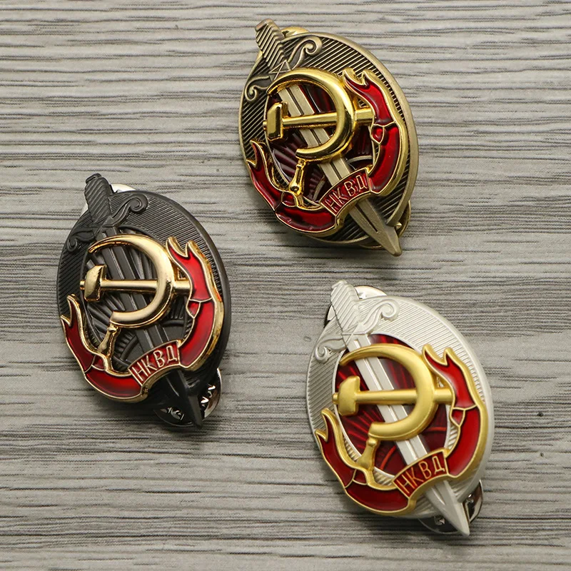 Russia USSR Badge Lapel Pins Metal Material Shield and Sword Souvenir ...