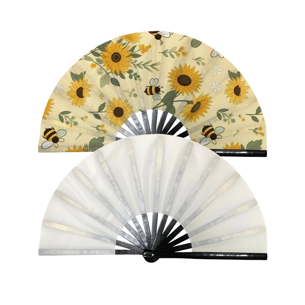 5pcs Pack 13 inch Bamboo Clacking Fan Sublimation Printing Polyester ...