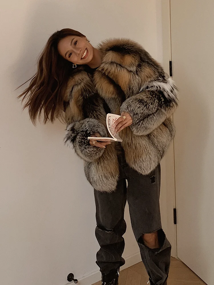 Casacos-Real-Fox-Fur-para-mulheres-pel-cia-natural-Fox-Fur-Casacos ...