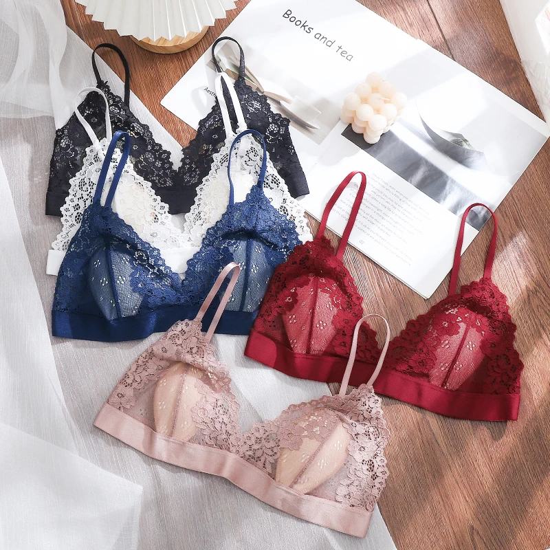 1 Pcs Transparent Bra For Woman Lace Thin Underwear Female Lace Bras ...