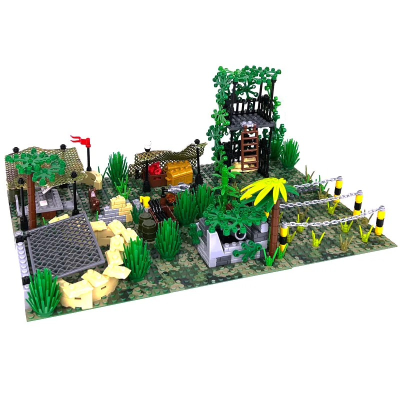 Jungle-Barracks-Base-Scene-Military-MOC-Building-Blocks-Special-Forces ...
