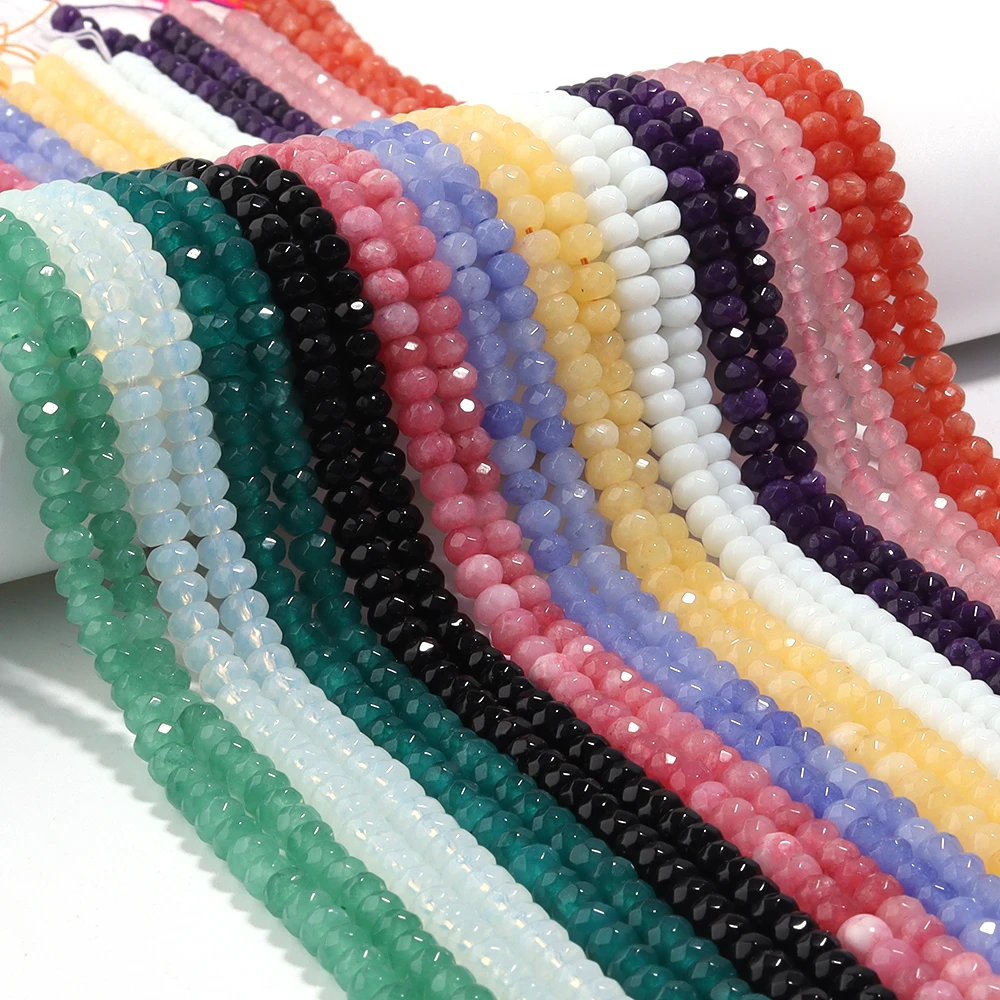 1-Strand-6x4mm-Faceted-Abacus-Beads-Colorful-Natural-Stone-Beads-Loose ...