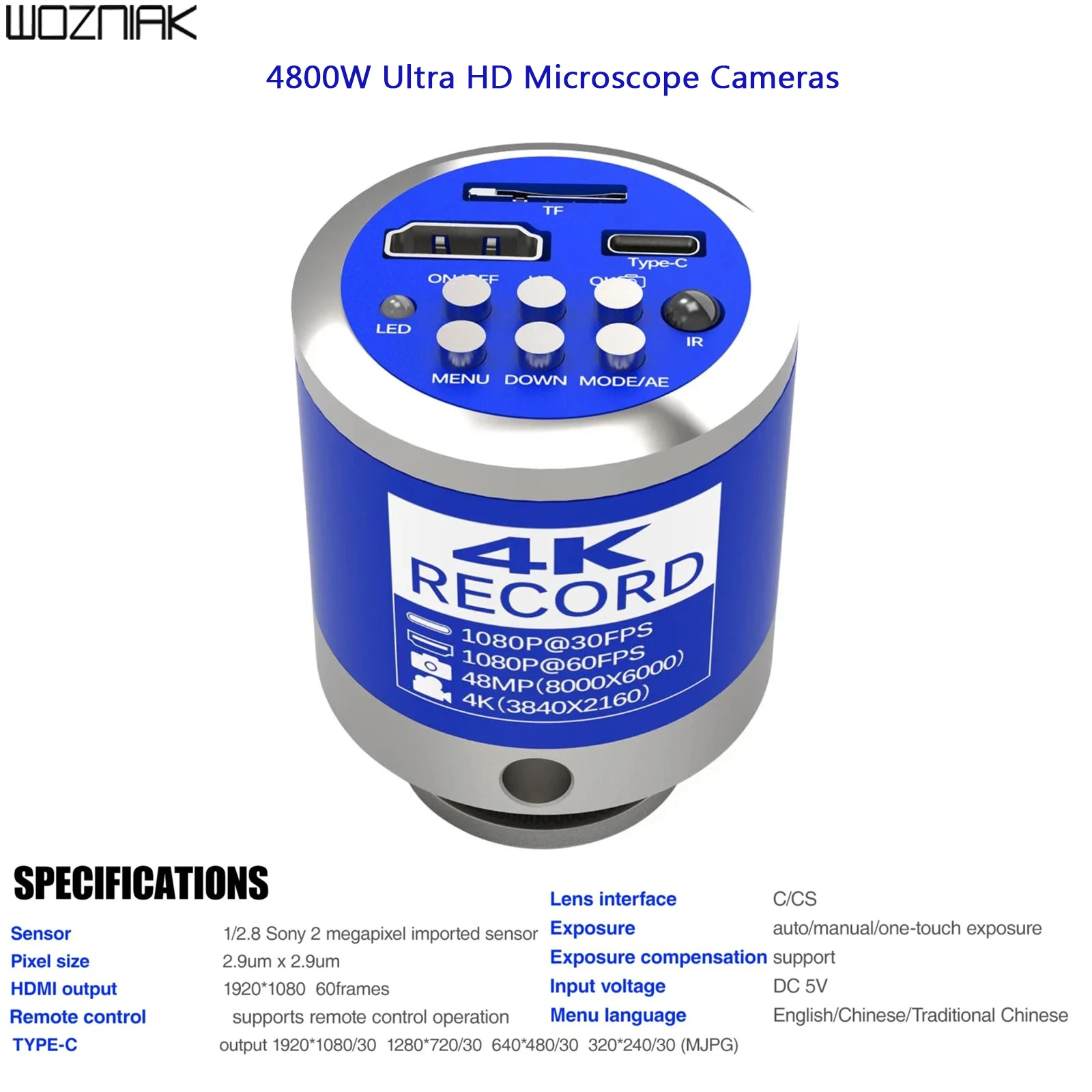 4K-Ultra-HD-Camera-RECORD-Synchronized-Output-4800W-Sony-CMOS-For ...