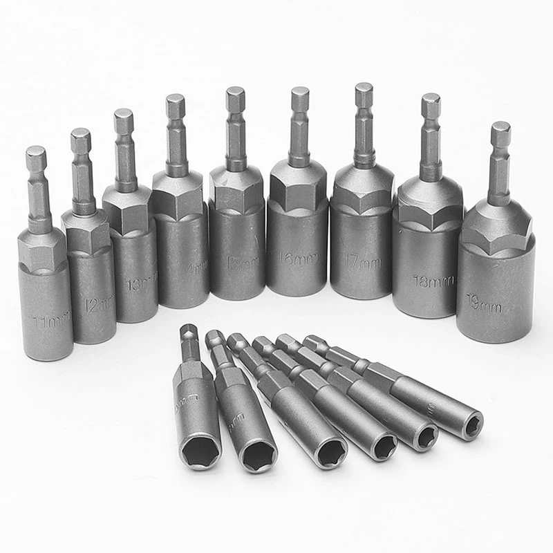 깊은 육각 소켓 너트 드라이버 드릴, 1/4 인치 육각 섕크 임팩트 소켓 어댑터, 80mm 길이 스크루드라이버 비트, 5.5 ...