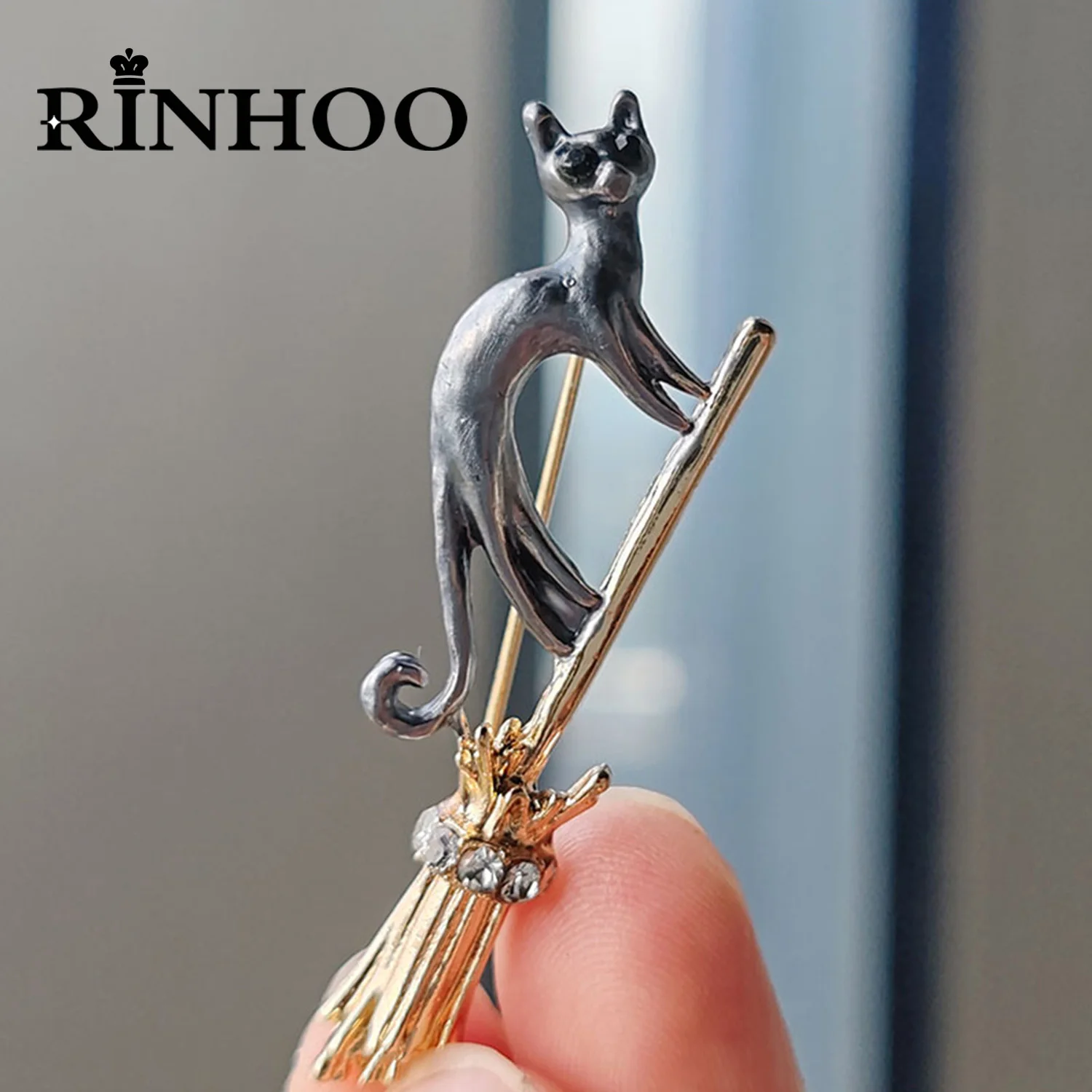 Rinhoo-Riding-Broom-Flying-Cat-Brooch-For-Women-Cartoon-Cute-Witch-Kitten-Collar-Lapel-Pins ...