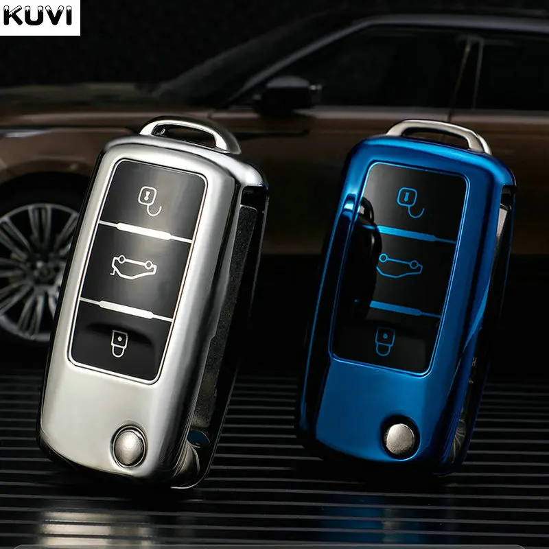 Kuvi Tpu Car Key Case Cover Shell For Volkswagen Vw Golf Bora Jetta ...
