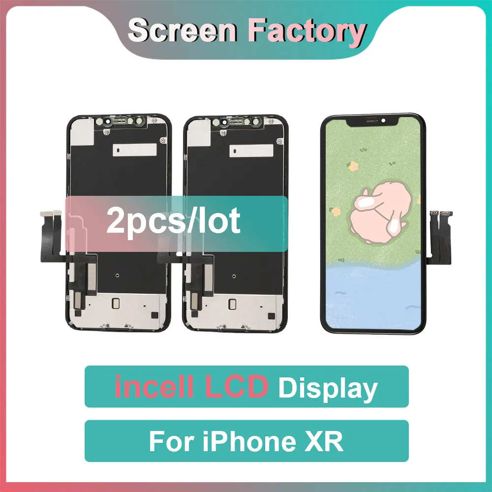 Pantalla LCD Incell para iPhone XR, montaje de digitalizador, reemplazo de pantalla táctil, 2 ...